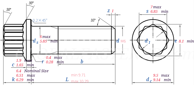 JB /T 6686 - 199312-spline flange bolts