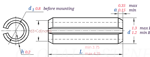 ISO 8752 - 2009Spring-type Straight Pins - slotted, Heavy Duty