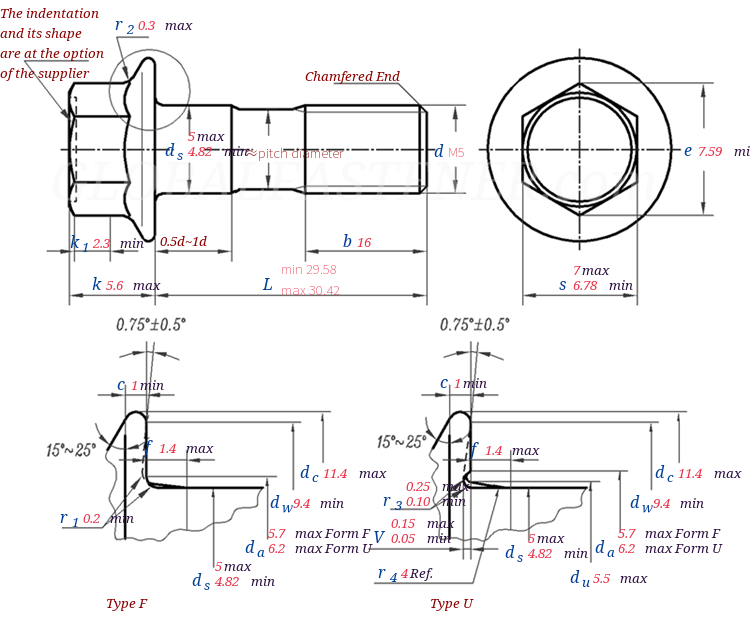 GB /T 16674.1 (R) - 2016Hexagon Bolts with Flange - Small Series - Type ...