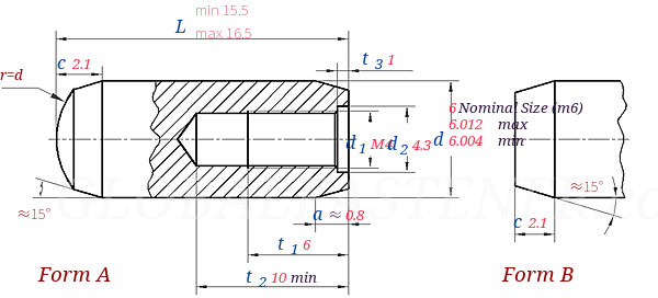 ISO 8735 - 1997Parallel Pins With Internal Thread,Of Hardened Steel And ...