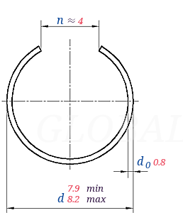 DIN 7993B (RB) - 1970Round Wire Snap Ring For Bores - Type B for Bores (RB)