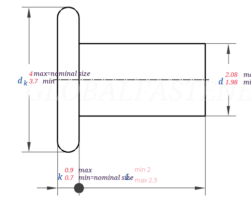 JIS B 1213 (T4) - 1995Cold Headed Rivets - Flat Head Rivets