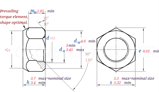 DIN 980 (V) - 1987All-Metal Prevailing Torque Type Hexagon Nuts with Single Piece Metal (Type V)