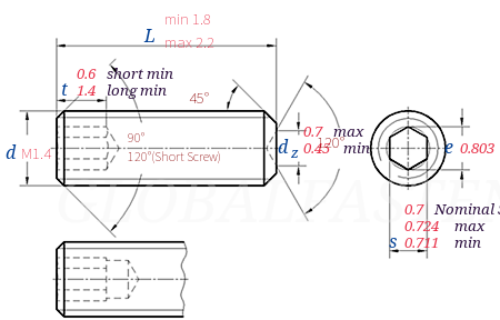 DIN 916 (K)Hexagon socket knurl set screws with cup point