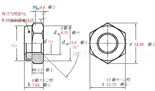DIN 985 - 1987 非金属嵌件薄型锁紧螺母-零部件CAD