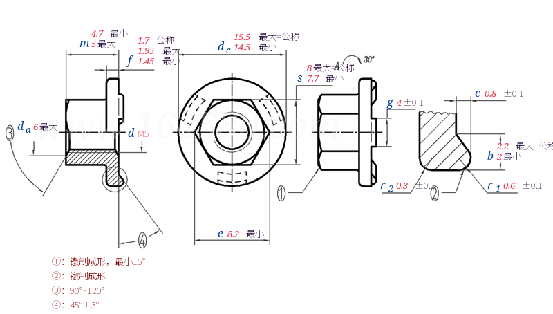 GB /T 13681.2 - 2017 焊接六角法兰面螺母-零部件CAD
