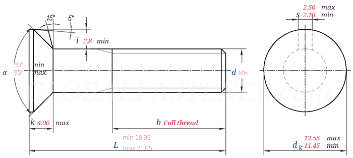 DIN 604 - 2017Flat Countersunk Head Nib Bolts