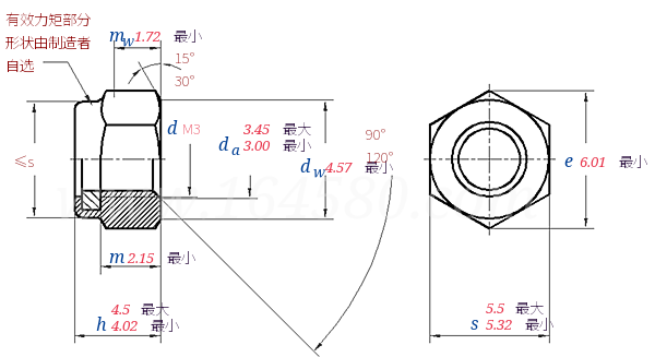 ISO 7040 - 2012 1型 非金属嵌件六角锁紧螺母 性能等级：5、8、10级-零部件CAD
