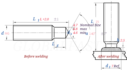 ISO 13918 (RD) - 2017Stud for arc stud welding - Threaded Stud with ...