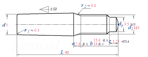 DIN 7977 - 1977 螺尾锥销-零部件CAD