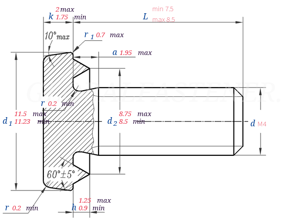 QC /T 598 (C) - 1999Weld Bolts, Type C